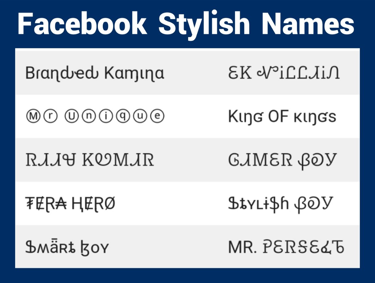 500+ Facebook Stylish Name For Boys & Girls - IG Usernames