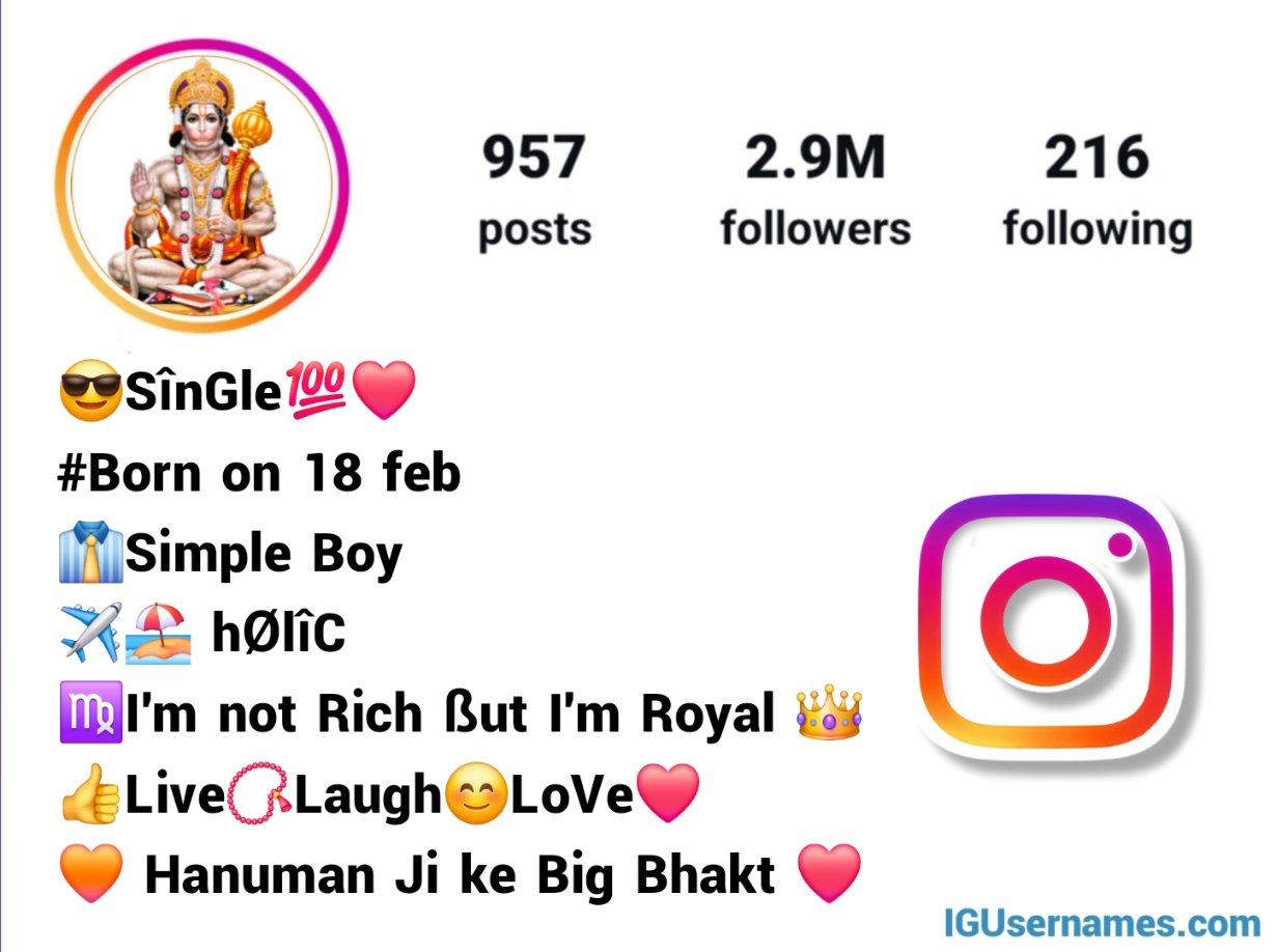 Best 20 Hanuman Ji Bio For Instagram - IG Usernames